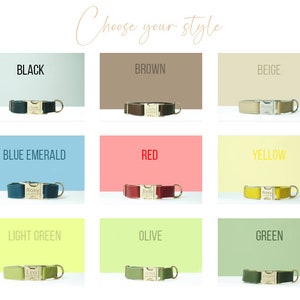 Personalized Leather Green Dog Collar, Custom Green Leather Dog Collars ...
