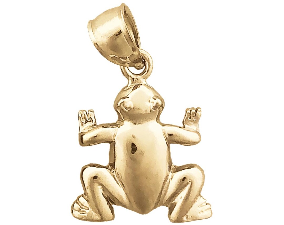 14K Gold Frog Charm - Etsy