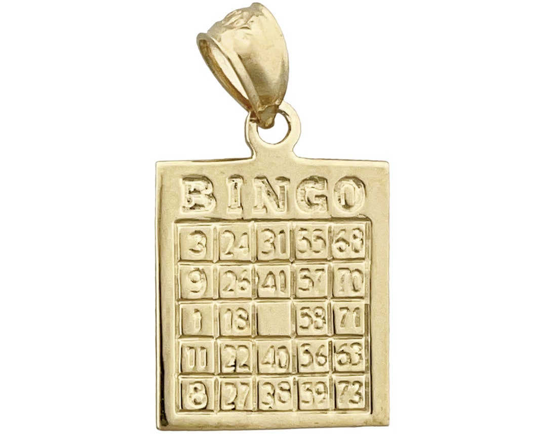 14K Gold Bingo Card Charm - Etsy