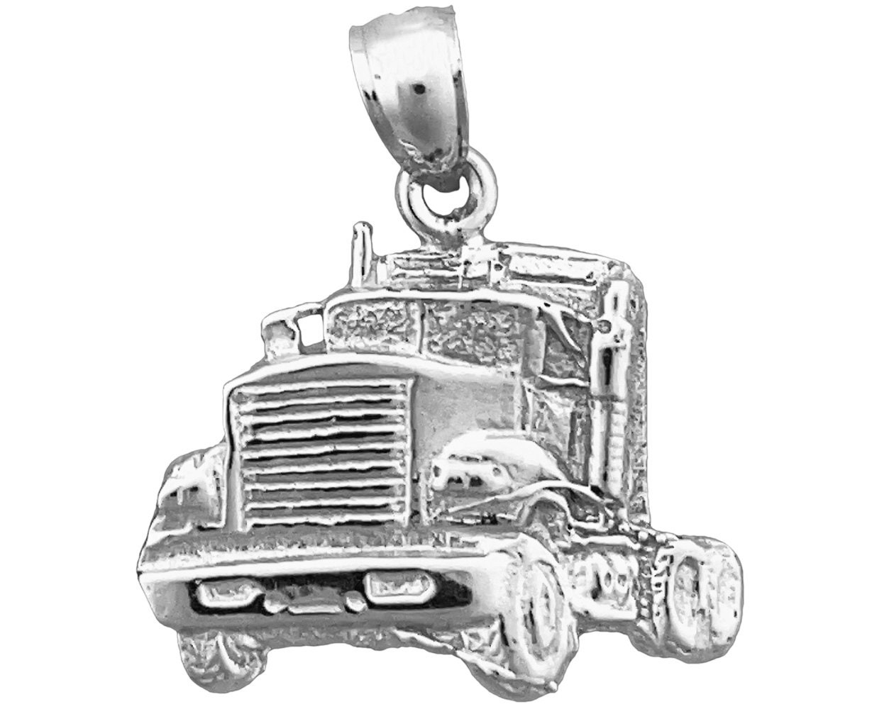 14K Gold 20MM Big Rig Truck Charm - Etsy