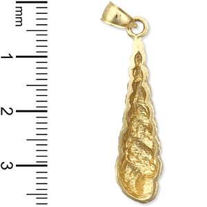 14K Gold Gastropod Auger Mollusk Shell Charm Pendant | Etsy