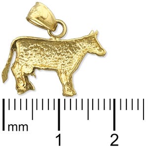 14K Gold Cow Mini Charm - Etsy
