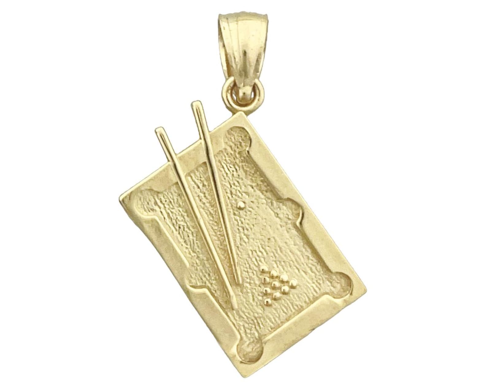14K Gold 3D Pool Table Charm - Etsy