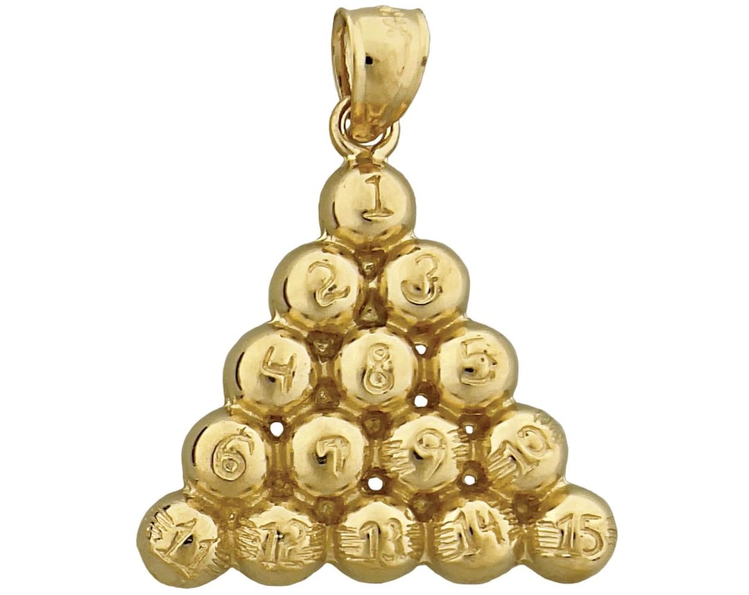 14K Gold Pool Billiard Balls Pendant - Etsy