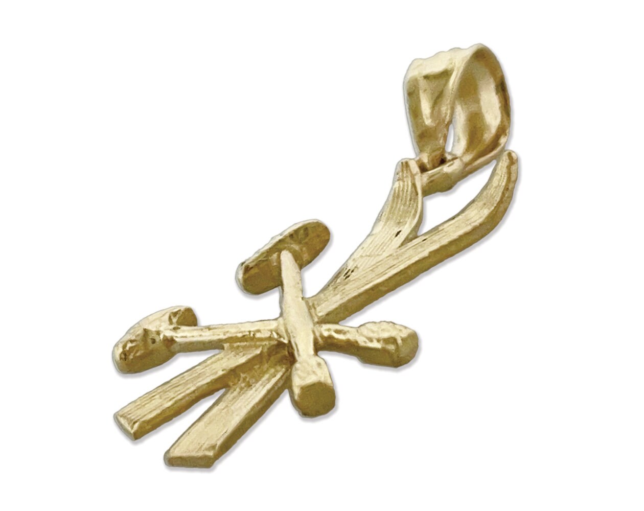 14K Gold 3D Snow Skis and Poles Charm - Etsy