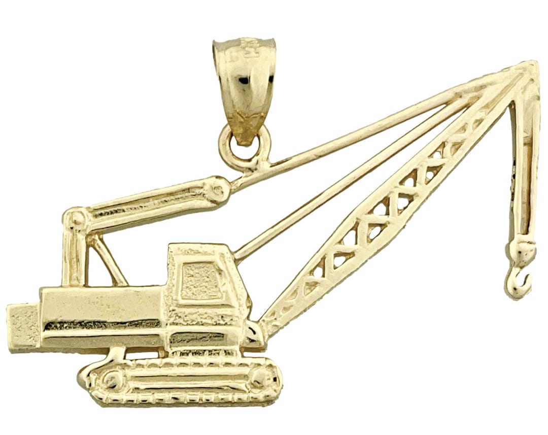 14K Gold Crawler Crane Pendant - Etsy