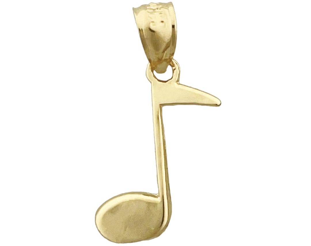 14K Gold Eighth Musical Note Charm - Etsy