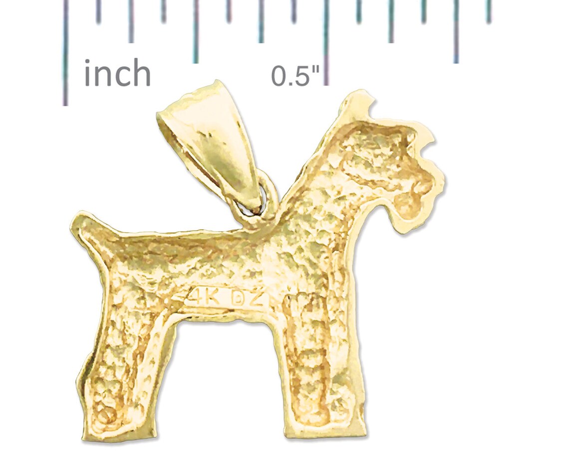14K Gold German Schnauzer Charm - Etsy