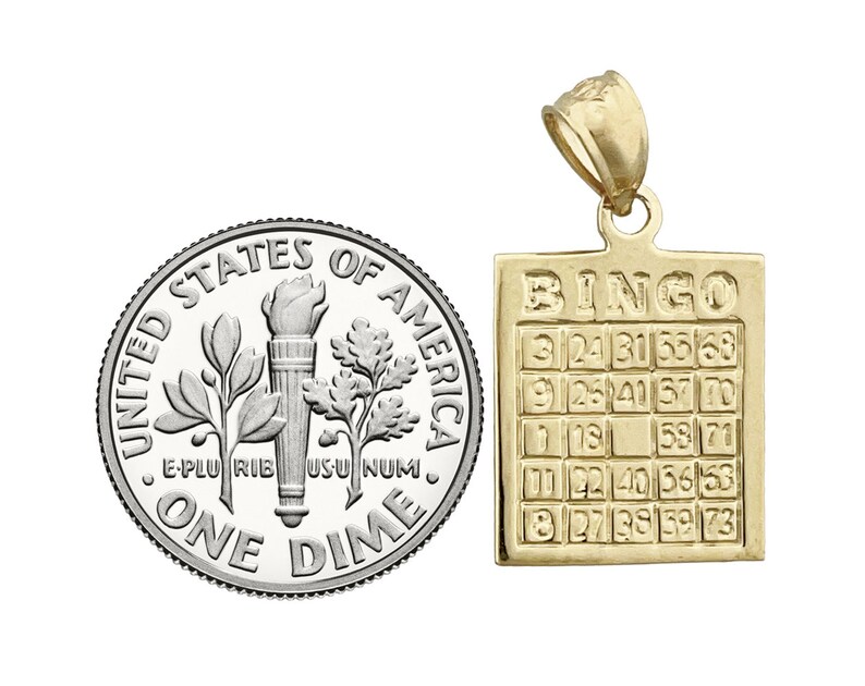 14K Gold Bingo Card Charm - Etsy