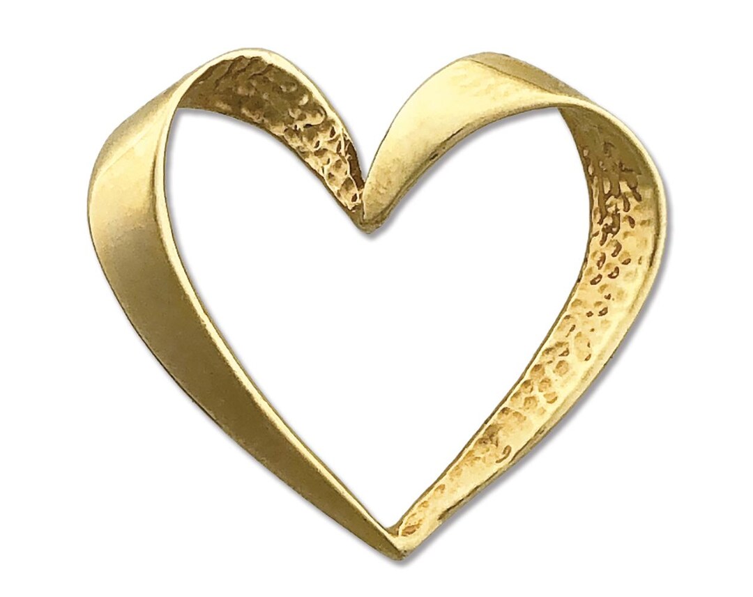 14K Gold Floating Heart Pendant - Etsy