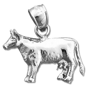 14K Gold Cow Mini Charm - Etsy
