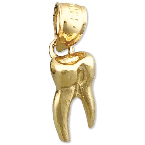 14K Gold 3D Tooth Charm - Etsy