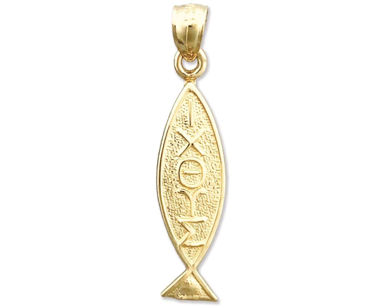 14K Gold Iota Chi Theta Upsilon Sigma Fish Pendant - Etsy
