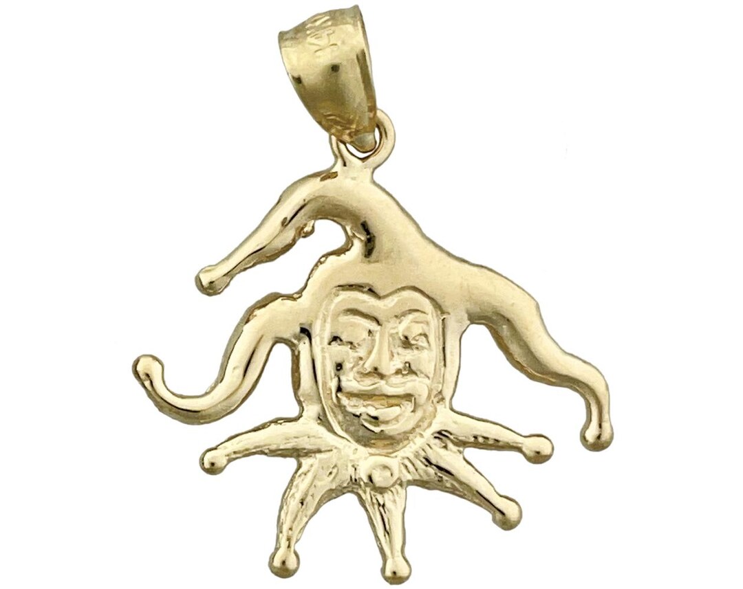 14K Gold Jester Head Pendant - Etsy