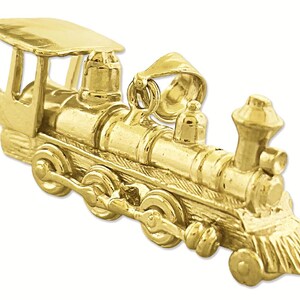 14K Gold 3D Locomotive Train Pendant - Etsy
