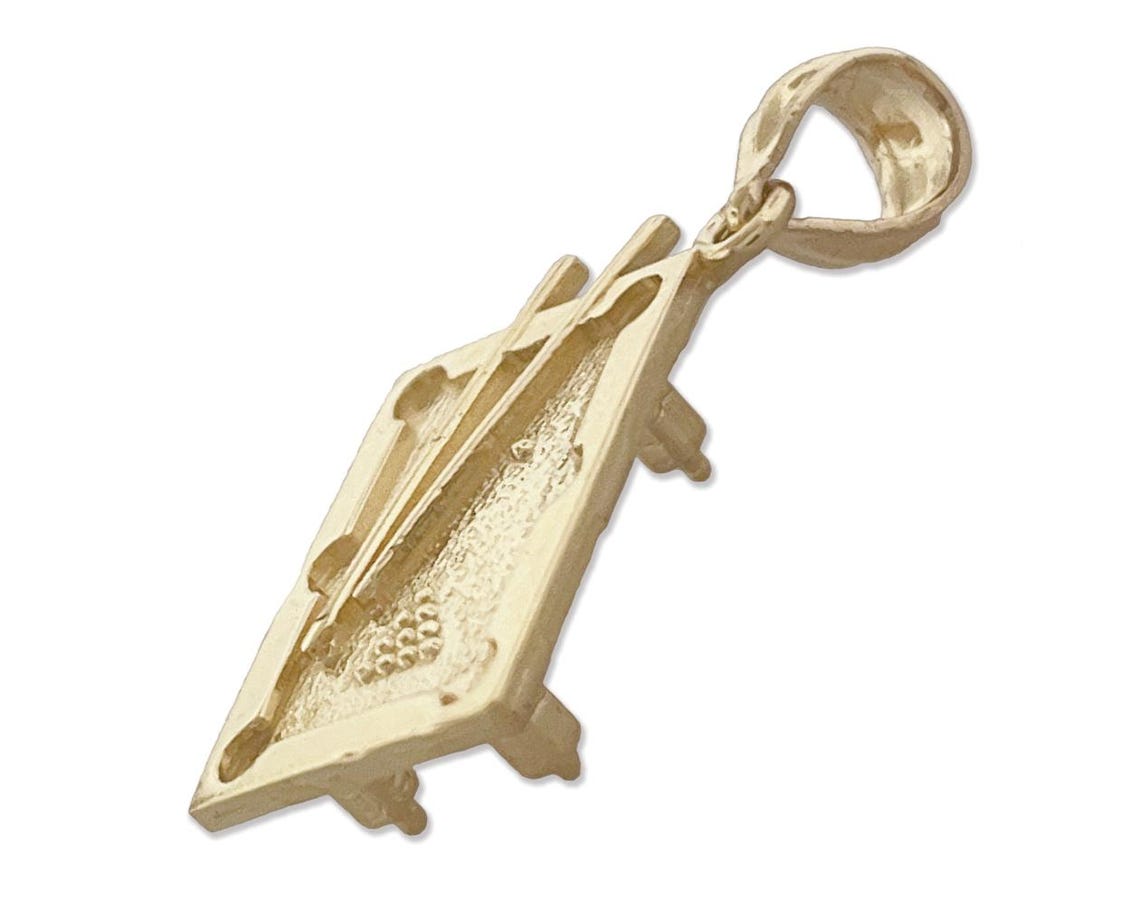14K Gold 3D Pool Table Charm - Etsy