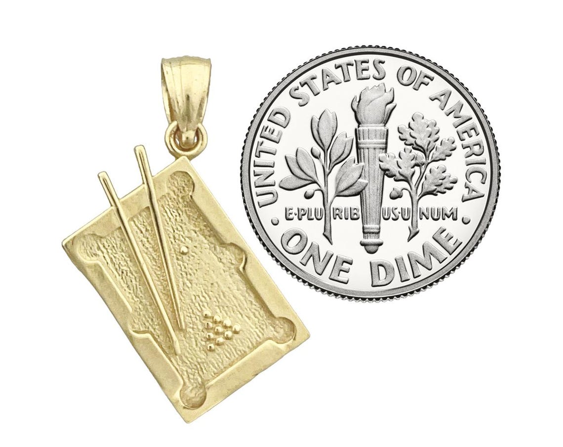 14K Gold 3D Pool Table Charm - Etsy