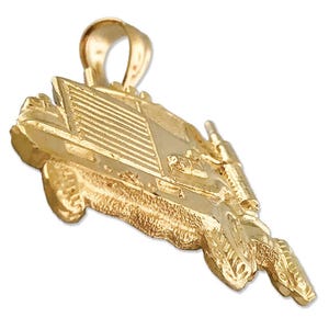 14K Gold Big Rig Truck Pendant - Etsy