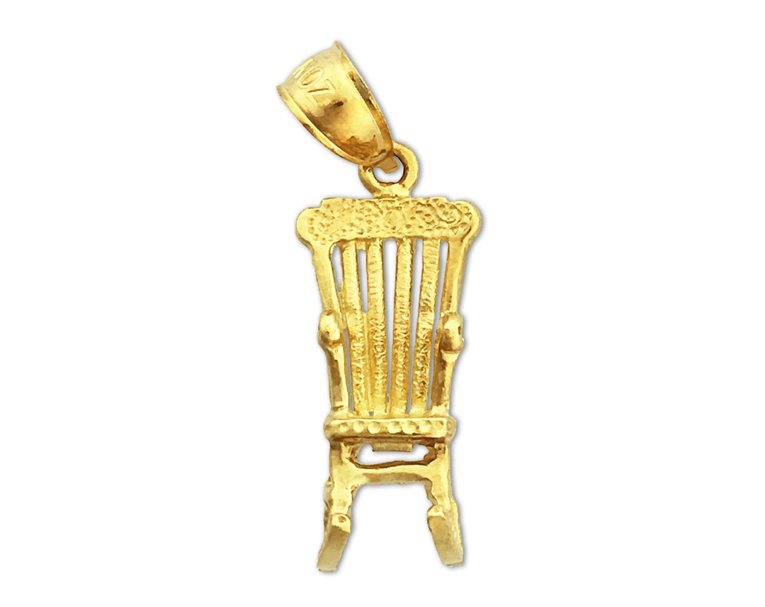 14K Gold 3D Rocking Chair Charm - Etsy