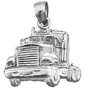 Rhodium Plated 925 Sterling Silver 20MM Big Rig Truck Charm - Etsy