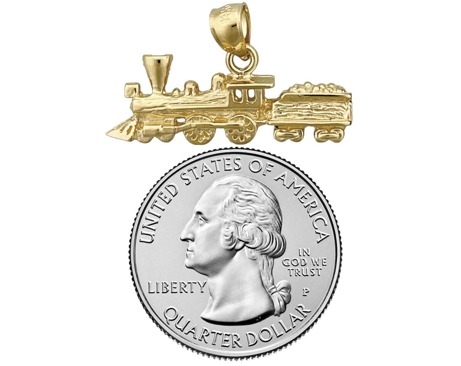 14K Gold Locomotive Train With Cargo Pendant - Etsy
