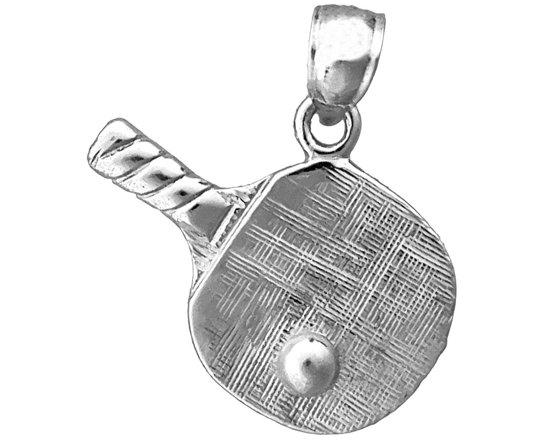 Rhodium Plated 925 Sterling Silver Ping Pong Paddle Charm - Etsy UK