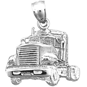 Rhodium Plated 925 Sterling Silver 20MM Big Rig Truck Charm - Etsy