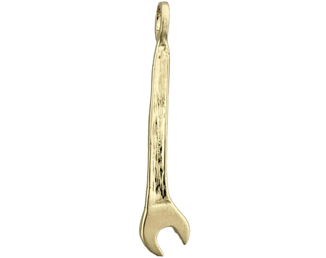 14K Gold 3D Wrench Pendant - Etsy