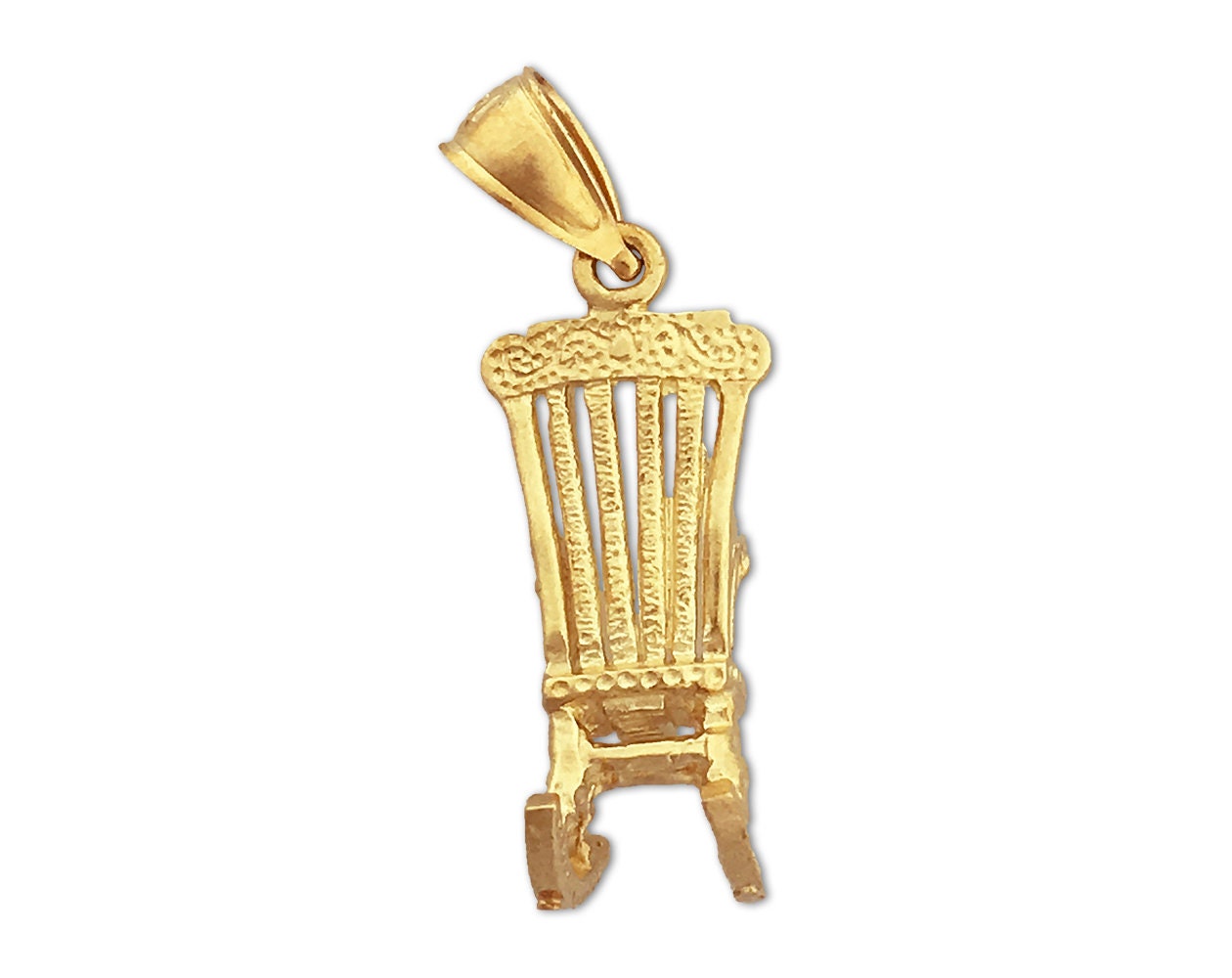 14K Gold 3D Rocking Chair Charm | Etsy