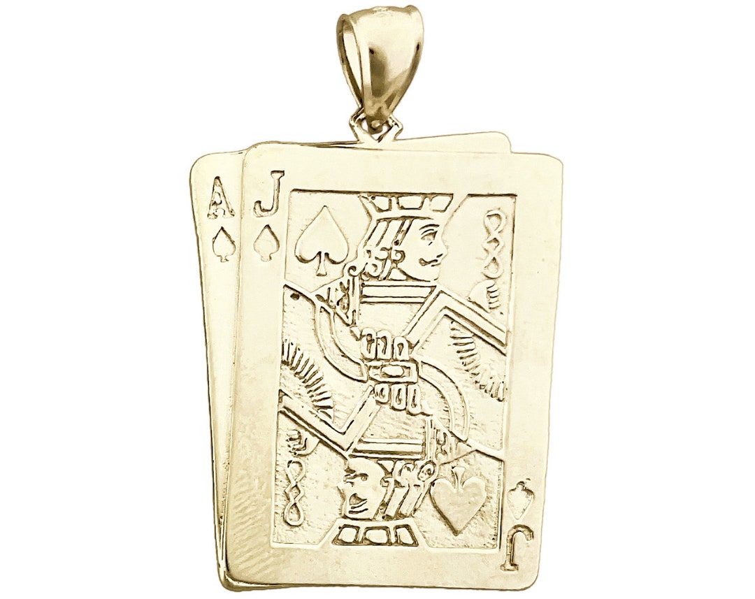 14K Gold Ace Jack of Spades Pendant - Etsy
