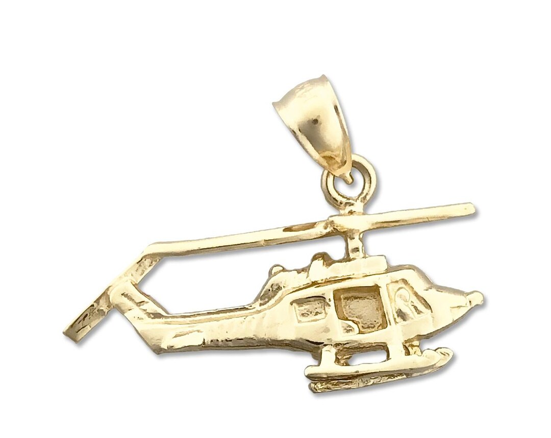 14K Gold Bell Helicopter Pendant - Etsy