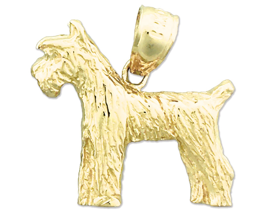 14K Gold German Schnauzer Charm - Etsy