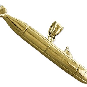 14K Gold Submarine Pendant - Etsy