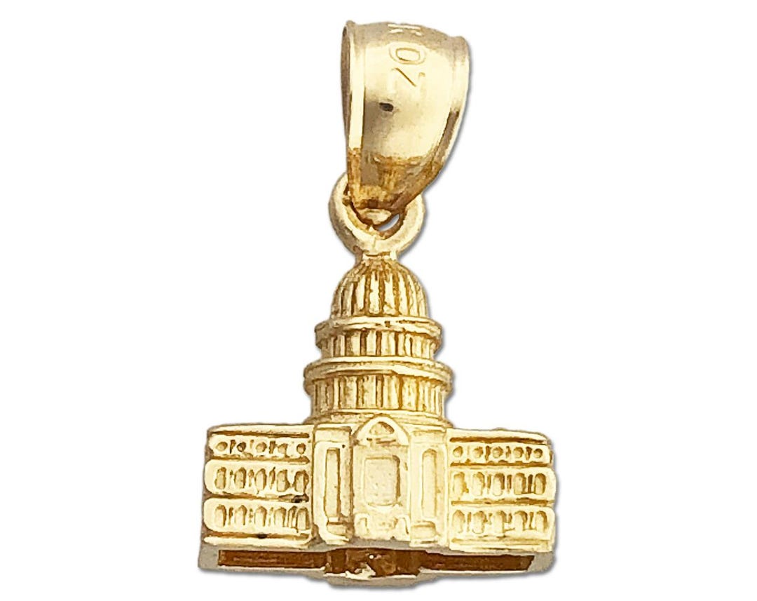 14K Gold 3D US Capitol Building Washington DC Charm - Etsy