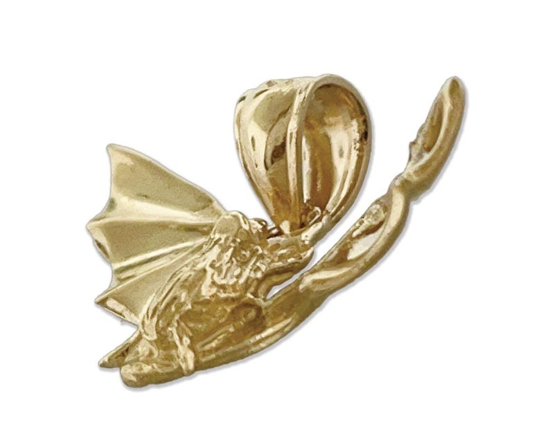 14K Gold 3D Bat Charm - Etsy