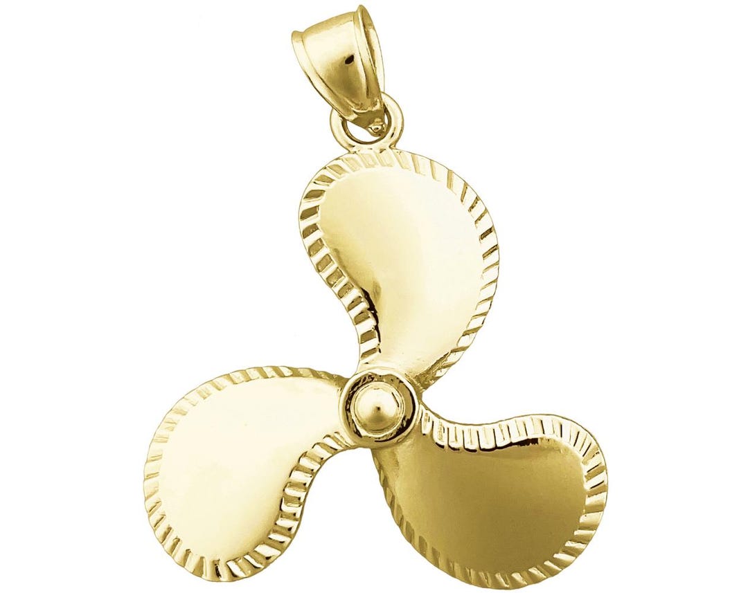 14K Gold 32MM Propeller Pendant - Etsy