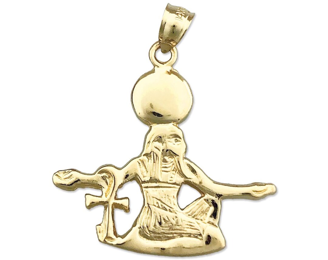 14K Gold Egyptian Ra God of the Sun Pendant - Etsy