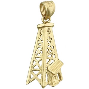 14K Gold Oil Rig Western Charm - Etsy