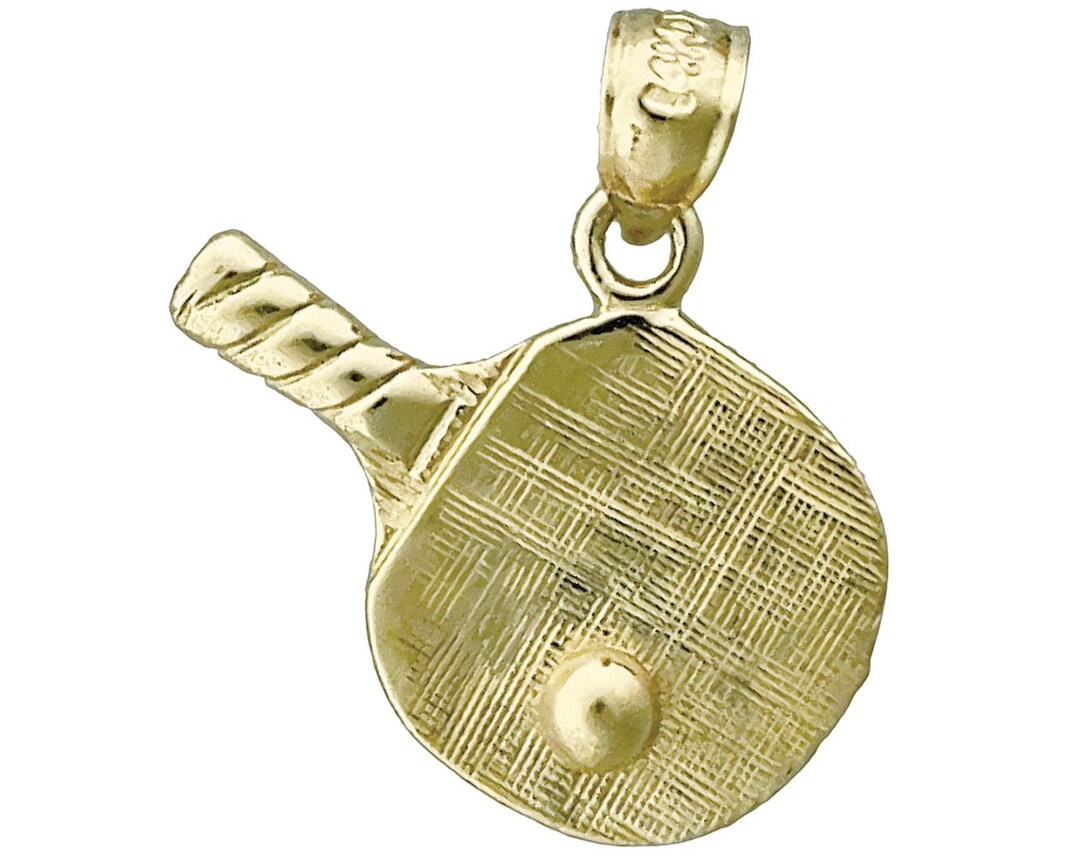 14K Gold Ping Pong Paddle Charm - Etsy