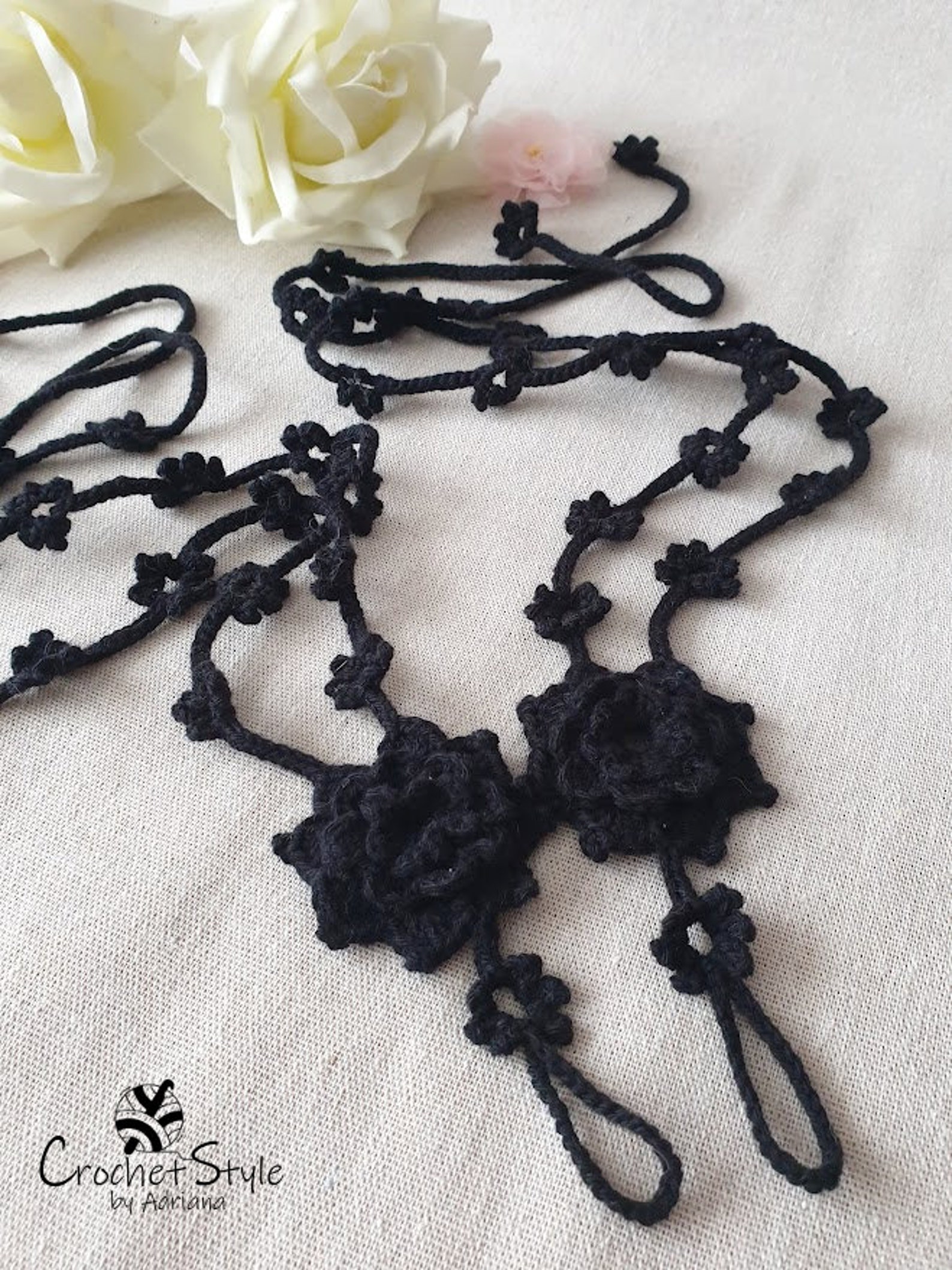 Black Barefoot Sandals, Crochet Beach Sandals, Floral Barefoot Sandals ...