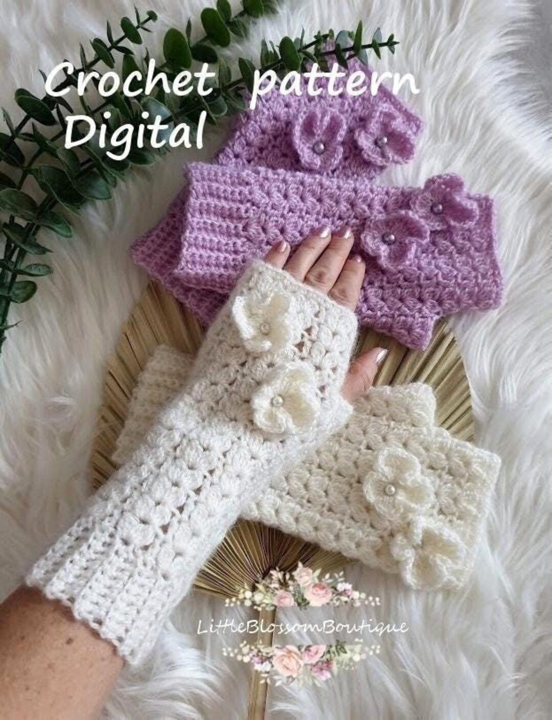 DIGITAL PATTERN Crochet Mittens, Crochet Mittens, Fingerless Gloves ...