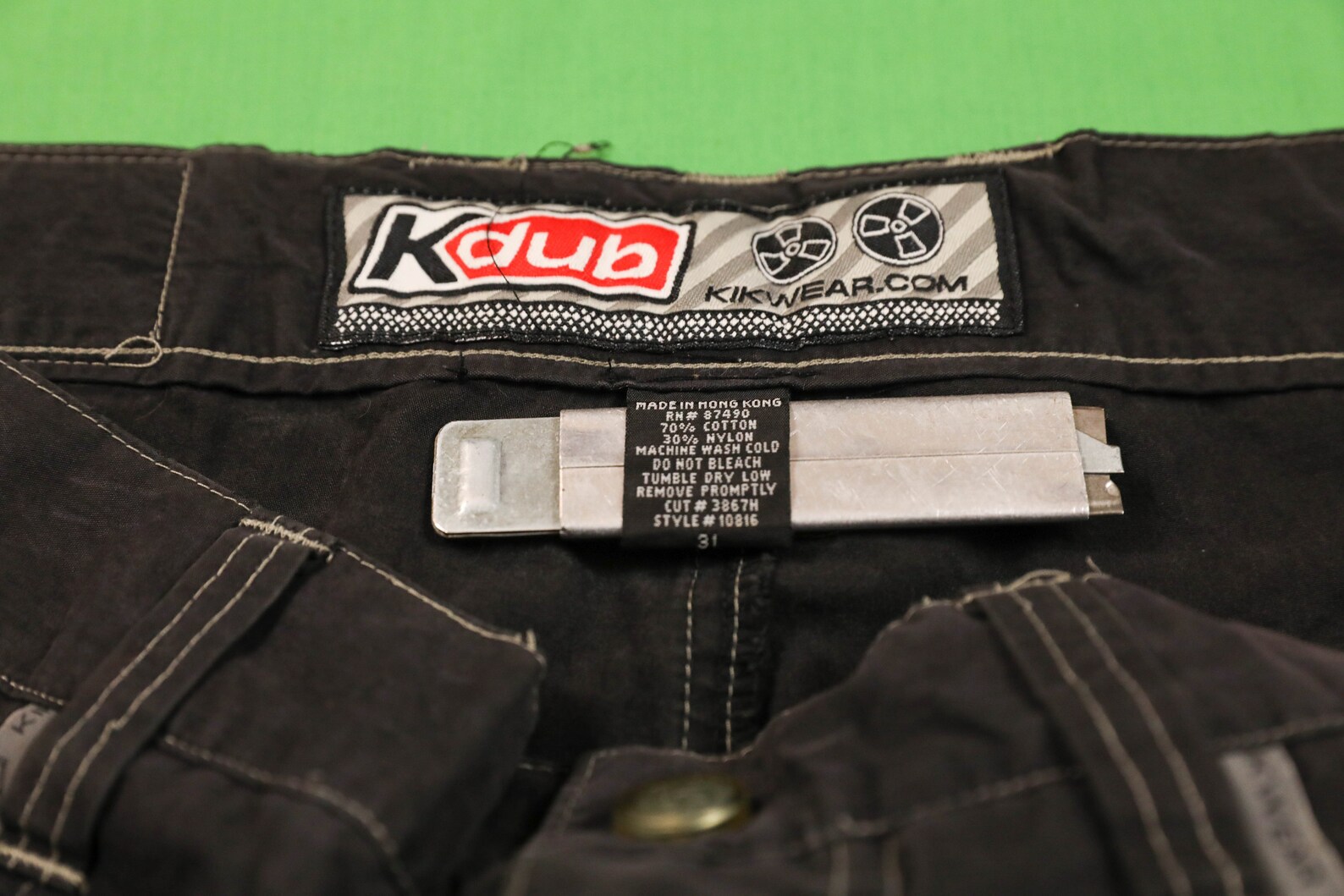 Vintage Y2K Kik Wear K Dub Shorts Black Size 31 Rave Pants Shants Stash ...