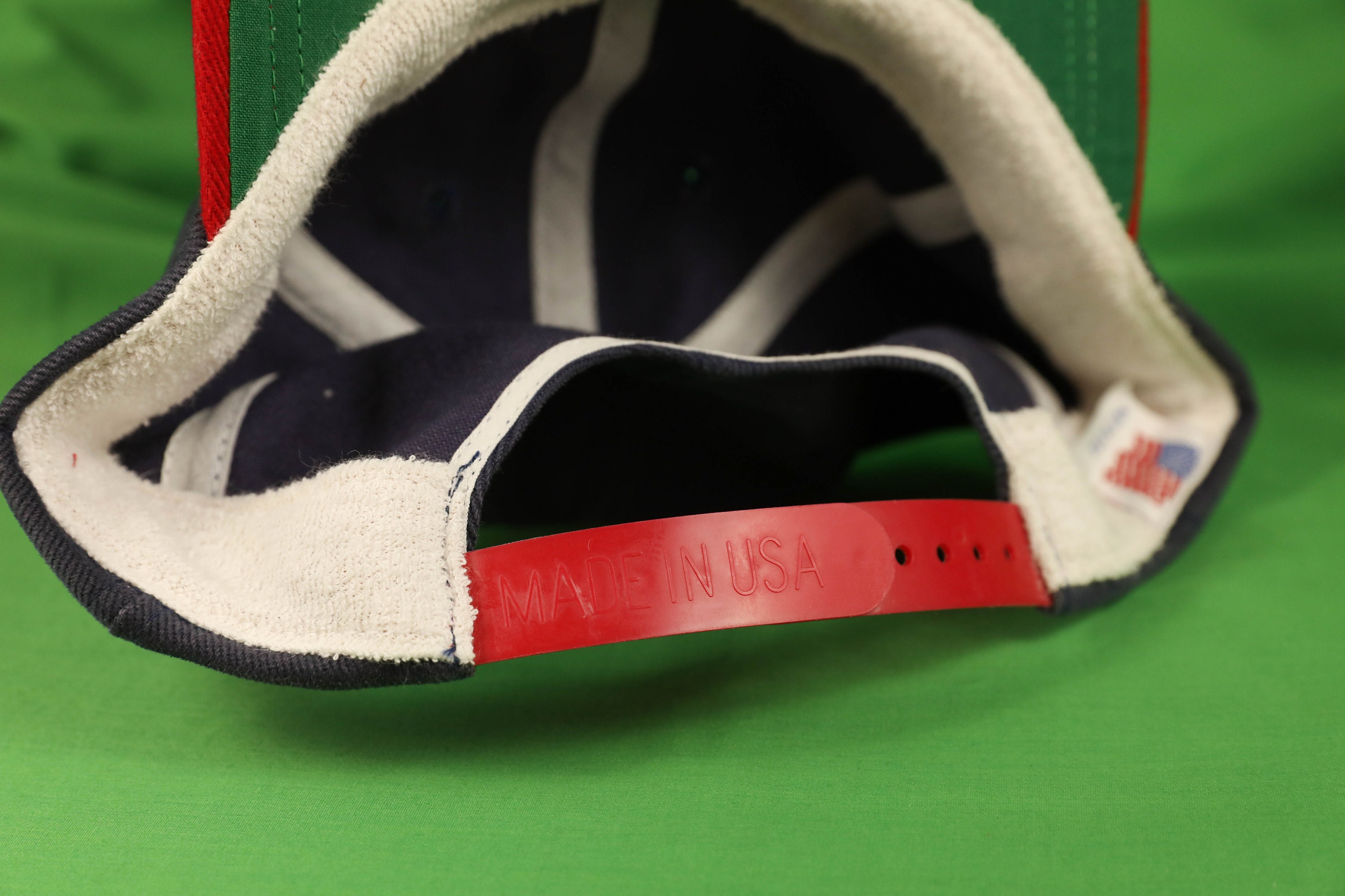 Vintage NOS 90s Unstructured 6 Panel Snapback Hat Cap Terry Cloth ...