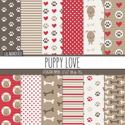 Pet Digital Paper Dog Digital Papers Paws Scrapbooking - Etsy