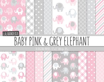 Baby Elephants Digital Paper Pack - Etsy