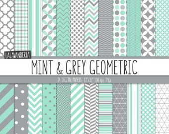 Mint Green and Gray - Etsy
