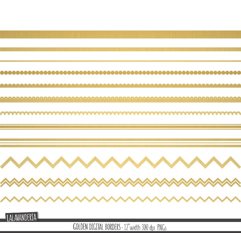 Gold Dividers Clipart. Golden Line Dividers PNG Decorative - Etsy