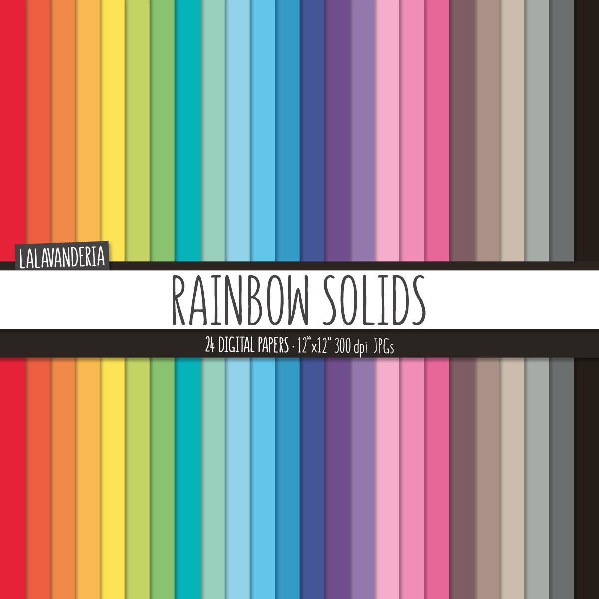 Solid Rainbow Colors Digital Paper Pack. Plain Backgrounds. - Etsy