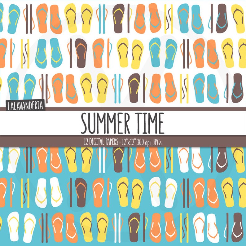 Summer Digital Paper Package With Beach Patterns. Printable - Etsy