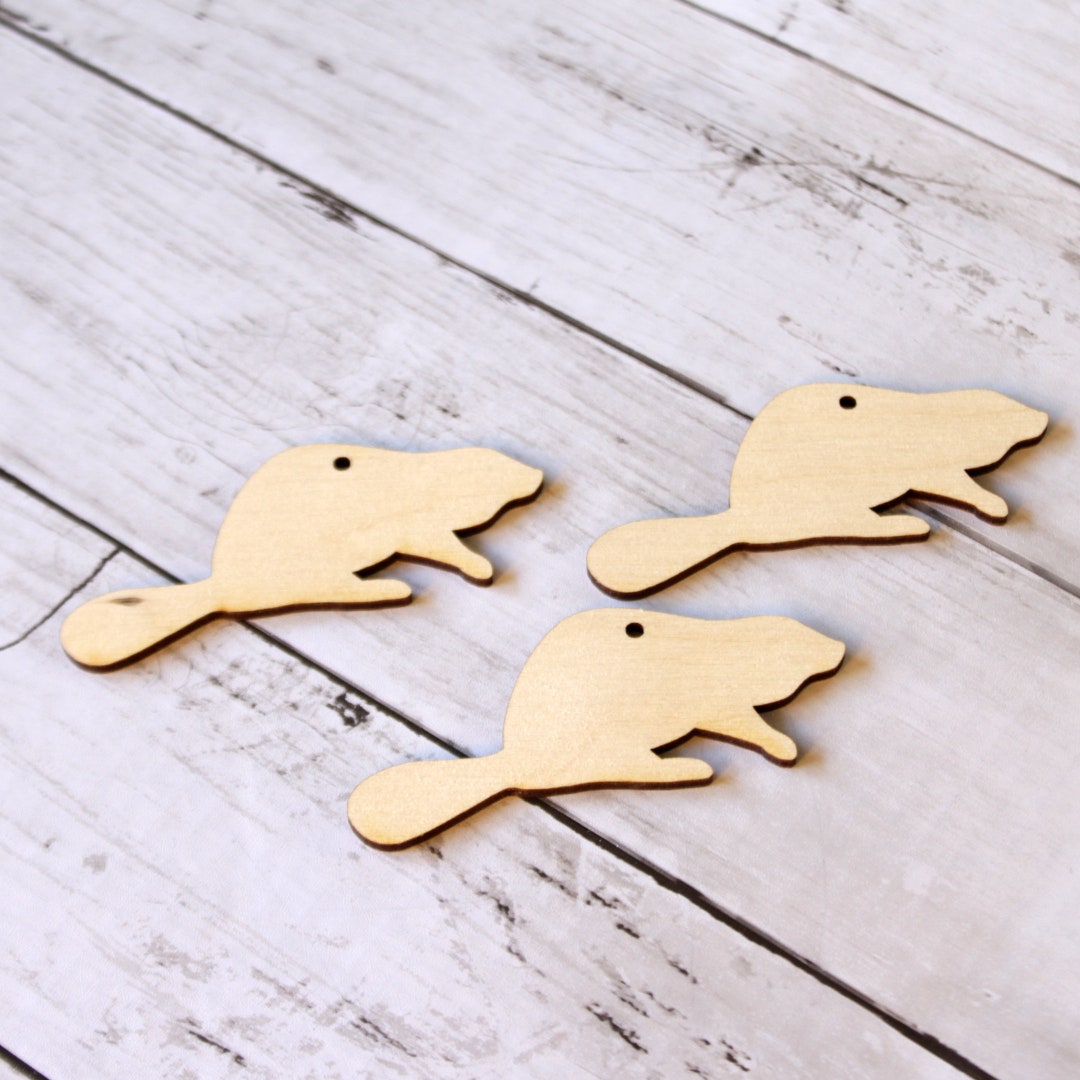 Beaver Cutout, Wooden, Ornament Blank, Paint, Unfinished, 3" Ornament ...